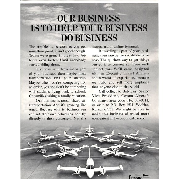 Cessna Aircraft Company | Other | Cessna Aircraft Company Advertising ...